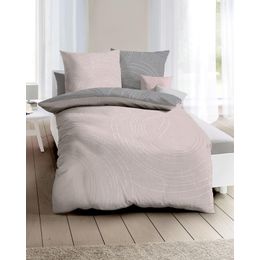Wendebettw&auml;sche Kaeppel "JARO 100% Baumwolle", rosa (ros&eacute;), B/L: 200cm x 200cm, 1 Stk., 2 Stk., Feinbiber, B/L: 80cm x 80cm & 80cm x 80cm, 3 Stk., Feinbiber, Obermaterial: 100% Baumwolle, Bettw&auml;sche, Wendebettw&auml;sche, mit Markenrei&szlig;verschluss, zeitloses Design, pflegeleicht