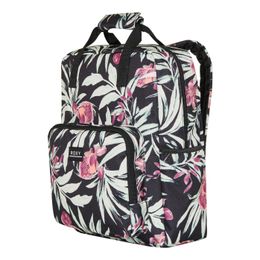 Tagesrucksack Roxy "Better With Sun Printed", Damen, grau (anthrazit wind swept floral), Polyester, Rucks&auml;cke