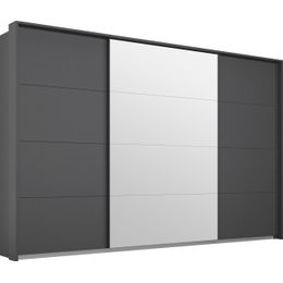Schwebet&uuml;renschrank Rauch "Kleiderschrank Schrank Garderobe Schlafzimmerschrank Ankleide KEPAN", grau (graumetallic), B:323cm H:213cm T:64cm, Holzwerkstoff, Schr&auml;nke, Schwebet&uuml;renschrank, inkl. Schubladeneinsatz und Passepartout MADE IN GERMANY