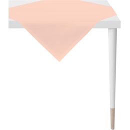 Mitteldecke Apelt "4362 RIPS UNI", rot (apricot), B:100cm L:100cm, Baumwolle, Polyester, Tischdecken, Mitteldecke, Wasser- und Schmutzabweisend