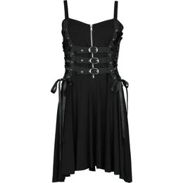 Gothicana by EMP Short Dress With Lacing and Straps Mittellanges Kleid schwarz in XXL Q224-000048 M507137
