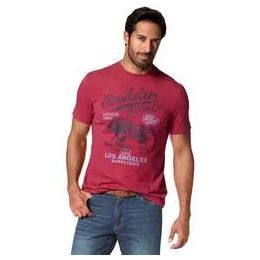 T-Shirt Arizona, Herren, Gr. XL (56/58), rot (rot, meliert), Single Jersey, Obermaterial: 60% Baumwolle, 40% Polyester, meliert, normal, Rundhals, Shirts T-Shirt, Kurzarm, melierte Optik, Rundhals, aus Baumwollmischung
