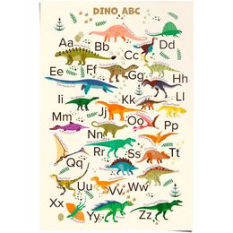 Poster Reinders "Dino ABC", bunt (farbe bild(er): bunt), B:61cm H:91,5cm T:0,1cm, Papier, Bilder, Poster