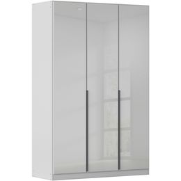 Dreht&uuml;renschrank OTTO HOME "Kleiderschrank Kleiderschr&auml;nke Schrank Garderobe AGORDO mit Glasfront", grau (seidengrau, glas seidengrau), B:136cm H:229cm T:54cm, Holzwerkstoff, Schr&auml;nke, Dreht&uuml;renschrank, durchdachte Innenausstattung, in 8 Breiten und 2 H&ouml;hen MADE IN GERMANY