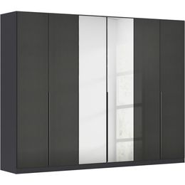 Dreht&uuml;renschrank OTTO HOME "Kleiderschrank Schrank Garderobe AGORDO mit Dekor- oder Hochglanzfront", grau (graumetallic, effektgrau hochglanz), B:271cm H:210cm T:54cm, Holzwerkstoff, Schr&auml;nke, Dreht&uuml;renschrank, durchdachte Innenausstattung, in 8 Breiten und 2 H&ouml;hen MADE IN GERMANY, Topseller