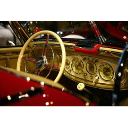 Fototapete papermoon "Klassisches Benz Interieur", bunt, B:5m L:2,8m, Vlies, Tapeten