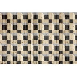 Fototapete ARCHITECTS PAPER "Atelier 47 Squares 3D 3", bunt (grau, schwarz, beige), B:4m L:2,7m, Vlies, Tapeten, Vlies, Wand, Schr&auml;ge, Decke