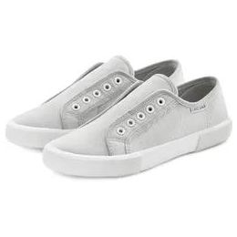 Sneaker Lascana "Slip-On-Sneaker", Damen, Gr. 44, grau (hellgrau), Obermaterial: 100% Textilmaterial. Decksohle: 100% Textilmaterial. Futter: 100% Textilmaterial. Laufsohle: 100% Synthetik, unifarben, Basic, Schuhe Damenschuh Skaterschuh Sneaker low Slip-on-Sneaker Sommerschuh, Slipper, Halbschuh bequem zum Reinschl&uuml;pfen VEGAN