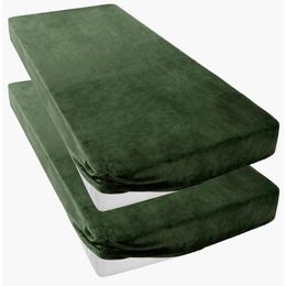 Bettlaken OTTO HOME "Desner3", gr&uuml;n (dunkelgr&uuml;n), B:90cm L:200cm, Microfaser, Obermaterial: 100% Polyester, Bettlaken, Bettlaken, Mikrofaser, f&uuml;r Matratzen bis 20cm H&ouml;he, Cashmere-Touch, Bettlaken