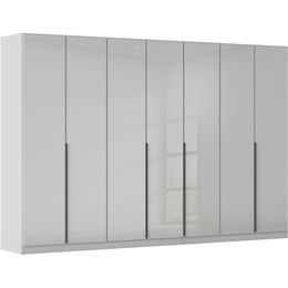 Dreht&uuml;renschrank OTTO HOME "Kleiderschrank Kleiderschr&auml;nke Schrank Garderobe AGORDO mit Glasfront", grau (seidengrau, glas seidengrau), B:315cm H:229cm T:54cm, Holzwerkstoff, Schr&auml;nke, Dreht&uuml;renschrank, durchdachte Innenausstattung, in 8 Breiten und 2 H&ouml;hen MADE IN GERMANY