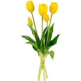 Kunstblume I.GE.A. "Tulpen", gelb, B:20cm H:39cm L:12cm, Polyester, Kunstpflanzen, Real-Touch Tulpenbund k&uuml;nstlich Bl&uuml;ten Tulpenstrau&szlig;