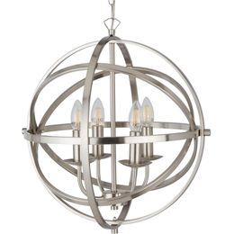 Searchlight H&auml;ngeleuchte "H&auml;ngeleuchte Orbit, 4-flammig", silber, 4, &Oslash; 45cm H: 50cm, 1 Stk., Leuchten, Modernes Ambiente, H&auml;ngeleuchte