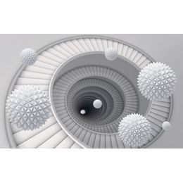 Fototapete papermoon "Abstrakt 3D Efekt", bunt, B:4m L:2,6m, Vlies, Tapeten