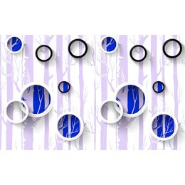 Fototapete papermoon "Muster mit Wald", bunt, B:4m L:2,6m, Vlies, Tapeten