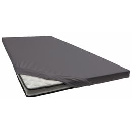 Spannbettlaken bellana "bellana deluxe f&uuml;r Topper, mit Elasthan, Premium Jersey 230 g/m&sup2;", grau (anthrazit), 1 Stk., Jersey, 180x200 180x210 180x220 190x200 190x210 190x220 200x200 200x210 200x220 10cm, Jersey, Obermaterial: 95% Baumwolle, 5% Elasthan (LYCRA), Bettlaken, Spannbettlaken, mit 5% Elasthan, f&uuml;r Topper mit 4-10cm H&ouml;he, b&uuml;gelfrei, faltenfrei