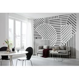 Fototapete Komar "Komar Vlies Fototapete - Jeux de Lignes - Gr&ouml;&szlig;e 300 x 250 cm", lila (modern), H:0,83m L:2,5m, Vlies, Tapeten