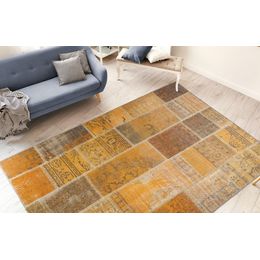 Teppich me gusta "Faye 525", gold (goldfarben), B:110cm H:6mm L:180cm, Polyester, Teppiche, Teppich, Flachgewebe, gedrucktes Motiv, Wohnzimmer, Esszimmer