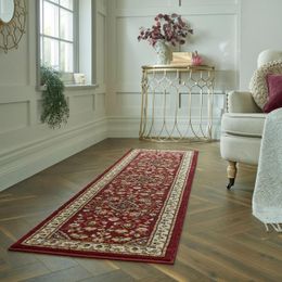 L&auml;ufer FLAIR RUGS "Sherborne", rot, B:60cm H:8mm L:300cm, Kunstfaser, Teppiche, L&auml;ufer