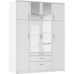 Kleiderschrank Rauch "Schrank Dreht&uuml;renschrank Garderobe Ankleide Schlafzimmer HILDESHEIM", wei&szlig; (alpinwei&szlig;), B:185cm H:231cm T:58cm, Holzwerkstoff, Schr&auml;nke, Kleiderschrank Dreht&uuml;renschrank, oberste Schublade mit praktischer Facheinteilung MADE IN GERMANY