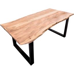 Esstisch Sit "Baumkantentisch aus Massivholz", beige (natur), B:140cm H:77cm T:80cm, Tische, Rechteckiger Esstisch Esstisch Holz-Esstische K&uuml;chentisch, Massivholztisch mit nat&uuml;rlicher Baumkante aus Akazie