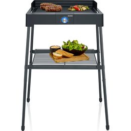 Standgrill Severin "PG 8568", schwarz, B:54cm H:98,5cm T:56cm, Kontaktgrill_Standgrill_Tischgrill_Teppanyakigrill, Elektrogrill mit Grillplatte, als Stand- oder Tischgrill nutzbar