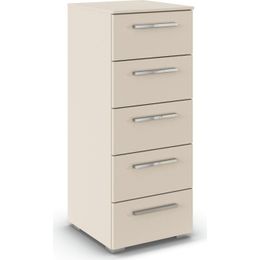 Schubkastenkommode Rauch "Highboard Sideboard Kommode MONTCLAR Frontauswahl Dekor/Hochglanz/Glas", beige (champagner), griffe chrom, B:40cm H:100cm T:42cm, Holzwerkstoff, Sideboards, mit 5 ger&auml;umigen Schubladen, viele Griffvarianten MADE IN GERMANY
