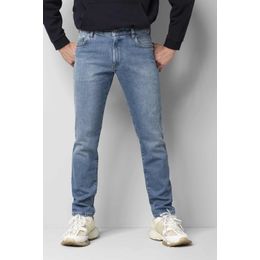 5-Pocket-Jeans MEYER "M5 Slim", Herren, Gr. 31, L&auml;nge 34, blau, 92% Baumwolle, 6% Elastomultiester, 2% Elasthan, unifarben, figurumspielend lang, Jeans 5-Pocket-Jeans, M5 Slim im Five Pocket Style