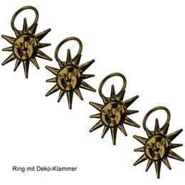 Gardinenring Liedeco "Sonne" Gr. 1, grau (messingfarben), &Oslash;:1,6cm, Metall, Gardinenbefestigungen, f&uuml;r Gardinenstangen &Oslash; 16 mm