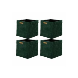 Aufbewahrungsbox LYCCE "Aufbewahrungskorb Faltbare Aufbewahrungsbox Cord 4P 4er Pack", gr&uuml;n, B:33cm H:31cm T:33cm, Obermaterial: 90% Polyester PES. 10% Nylon NY., Aufbewahrungsboxen, Aufbewahrungsbox