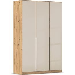 Dreht&uuml;renschrank OTTO HOME "Kleiderschrank Kleiderschr&auml;nke Schrank Garderobe AGORDO mit Glasfront", beige (eiche artisan, glas beige (champagner)), B:136cm H:210cm T:54cm, Holzwerkstoff, Schr&auml;nke, Dreht&uuml;renschrank, durchdachte Innenausstattung, in 8 Breiten und 2 H&ouml;hen MADE IN GERMANY