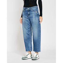 5-Pocket-Jeans Gang "94IDA", Damen, Gr. 30, N-Gr, blau (vint used blau), Denim/Jeans, Obermaterial: 90% Baumwolle, 6% Polyester, 4% Elasthan, Ballonform kn&ouml;chelfrei, Jeans 5-Pocket-Jeans, cropped, Topseller