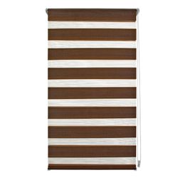 Doppelrollo Liedeco "Duo-Rollo mit Blende" Gr. 1, braun, B:60cm H:160cm, Polyester, Rollos