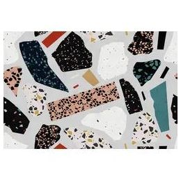 Livingwalls Fototapete LIVING WALLS "Walls by Patel Terrazzo 1", grau (bunt), B:4m L:2,7m, Vlies, Tapeten, Vlies, Wand, Schr&auml;ge