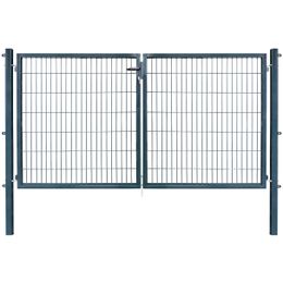 Zaundoppelt&uuml;r Arvotec "HBV - 830823", grau (anthrazit), B:300cm H:140cm, Metall, Tore, BxH: 300x140 cm
