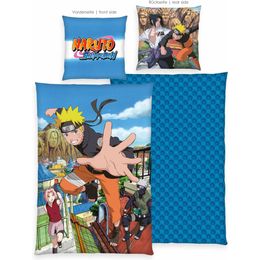 Bettw&auml;sche Naruto "Naruto Shippuden", multicolour, B/L: 135cm x 200cm, 1 Stk., 1 Stk., Renforc&eacute;, B/L: 80cm x 80cm, 2, Renforc&eacute;, Obermaterial: 100% Baumwolle, Bettw&auml;sche, Bettw&auml;sche, Wendebettw&auml;sche