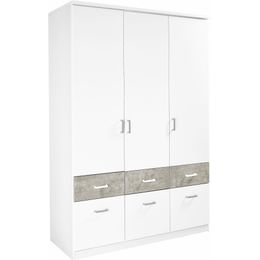 Kleiderschrank Rauch "Kleiderschrank Schrank Garderobe deckenhoher Schrank BREMEN", wei&szlig; (wei&szlig;, beton), B:136cm H:199cm T:58cm, Holzwerkstoff, Schr&auml;nke, Kleiderschrank, in vielen Farbvariationen, inkl. Kranzblende MADE IN GERMANY