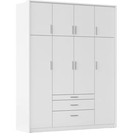 Kleiderschrank Rauch "Schrank Dreht&uuml;renschrank Garderobe Ankleide Schlafzimmer HILDESHEIM", wei&szlig; (alpinwei&szlig;), B:185cm H:231cm T:58cm, Holzwerkstoff, Schr&auml;nke, Kleiderschrank, oberste Schublade mit praktischer Facheinteilung MADE IN GERMANY