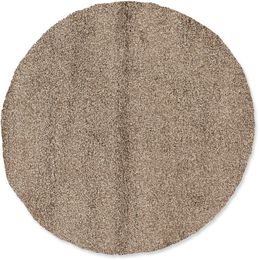 Hochflor-Teppich OCI DIE TEPPICHMARKE "LOBBY SHAGGY", braun (braun, hell), H:52mm &Oslash;:100cm, Polypropylen (PP), Teppiche, Langflor, Shaggy, robust, alle R&auml;ume