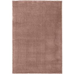 Hochflor-Teppich OCI DIE TEPPICHMARKE "Royal Uni", braun (hellbraun), B:65cm H:30mm L:130cm, Kunstfaser, Teppiche, weich durch Microfaser, Langflor, Shaggy, Wohnzimmer