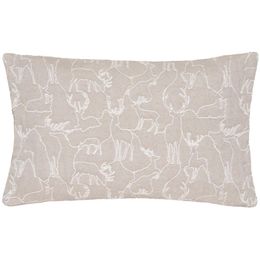 Dekokissen Pad "WILD DEER", beige, B:35cm H:2cm L:60cm, Polyester, Dekokissen_Sitzkissen_Kissenh&uuml;llen, made in europe