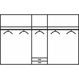 Kleiderschrank Rauch "Schrank Dreht&uuml;renschrank Garderobe Ankleide Schlafzimmer ESSENSA", wei&szlig; (graumetallic, wei&szlig;), B:226cm H:210cm T:54cm, Holzwerkstoff, Schr&auml;nke, Kleiderschrank, voll aufgelegte Spiegelt&uuml;ren, 2 gro&szlig;e Schubladen MADE IN GERMANY