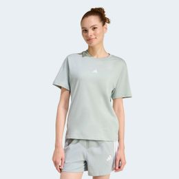 T-Shirt adidas Sportswear "W SL SJ T", Damen, Gr. S, wonder sage, wei&szlig;, Obermaterial: 100% Baumwolle, normal, Rundhals, Shirts T-Shirt, Basic Design, Rundhalsausschnitt, mit kleinem 3-Streifen Logo