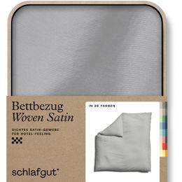 Bettbezug Schlafgut "Woven Satin", grau (grau light), B:200cm L:200cm, Mako-Satin, Obermaterial: 100% Baumwolle, Bettbez&uuml;ge, besonders dicht gewebt, Mix & Match: passender Kissenbezug erh&auml;ltlich