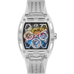 Multifunktionsuhr Guess "PHOENIX", bunt (creme, transparent), Armbanduhren, Herren, Armbanduhr, Quarzuhr, Herrenuhr