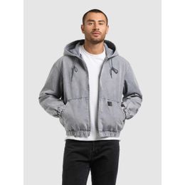 Blouson Khujo "DARREL", Herren, Gr. M, grau, Canvas, 100% Baumwolle, regular fit h&uuml;ftlang, eingesetzt elastischer Bund mit Gummizug, Jacken Blouson