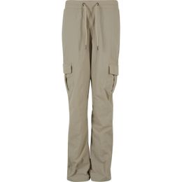 Cargohose Urban Classics "Urban Classics Damen Ladies Nylon Cargo Pants", Damen, Gr. L, US-Gr&ouml;&szlig;en, concrete, 100% Polyamid, unifarben, relaxed fit, Hosen Cargohose