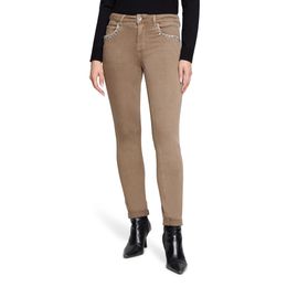 Slim-fit-Jeans Betty Barclay "Damen mit Waschung", Damen, Gr. 48, Normalgr&ouml;&szlig;en, braun, Denim/Jeans, Obermaterial: 56% Baumwolle, 30% Viskose, 12% Polyester, 2% Elasthan, Basic, slim fit, Jeans Slim-fit-Jeans