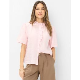 Kurzarmbluse Brax "Style VIVE", Damen, Gr. 36, hellrosa, Web, 100% Leinen, Blusen