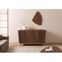 Sideboard Nussbaum-Echtholzfurnier 150x45x85 braun lackiert BUTTERFLY #108