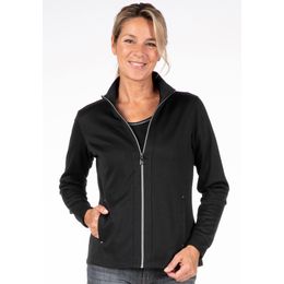 Trainingsjacke LPO "Abby III", Damen, Gr. 36/38 (M), schwarz, 60% Polyester; 40% Baumwolle, regular fit, Jacken Trainingsjacke, glatt mit matter Struktur